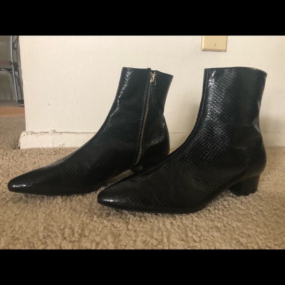 Zara | Shoes | Zara Basic Collection Snakeskin Ankle Boots | Poshmark